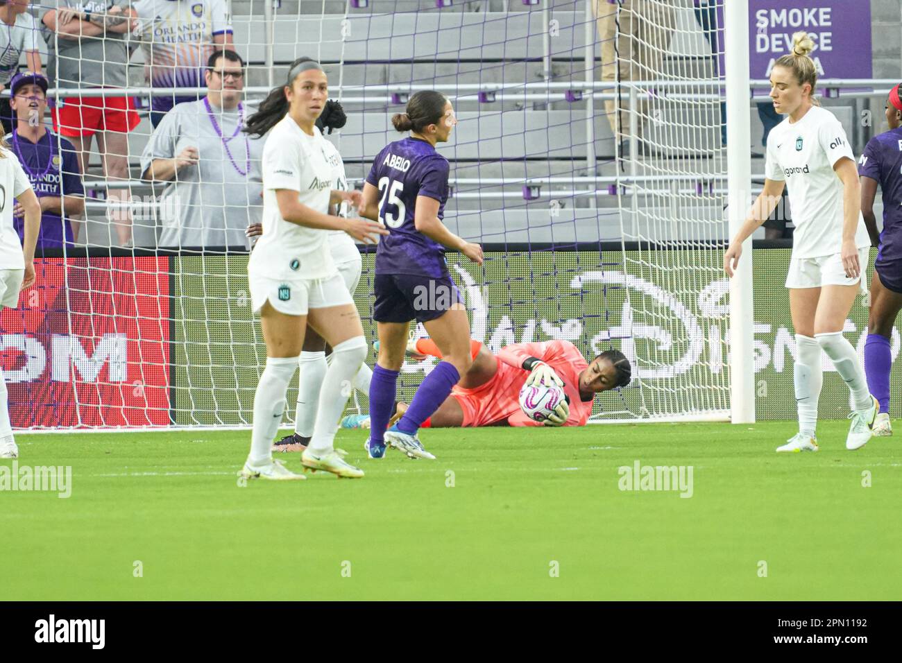 Orlando, Florida, USA, April 15, 2023, Gotham FC goalkeeper Abby Smith ...