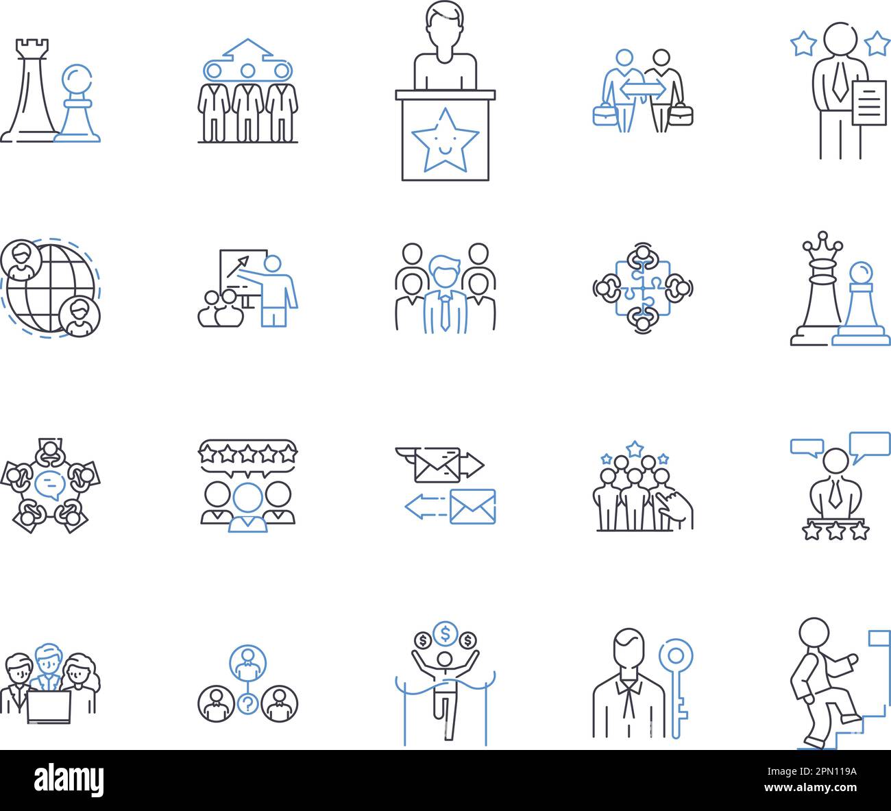 Business and administration outline icons collection. Accounting ...