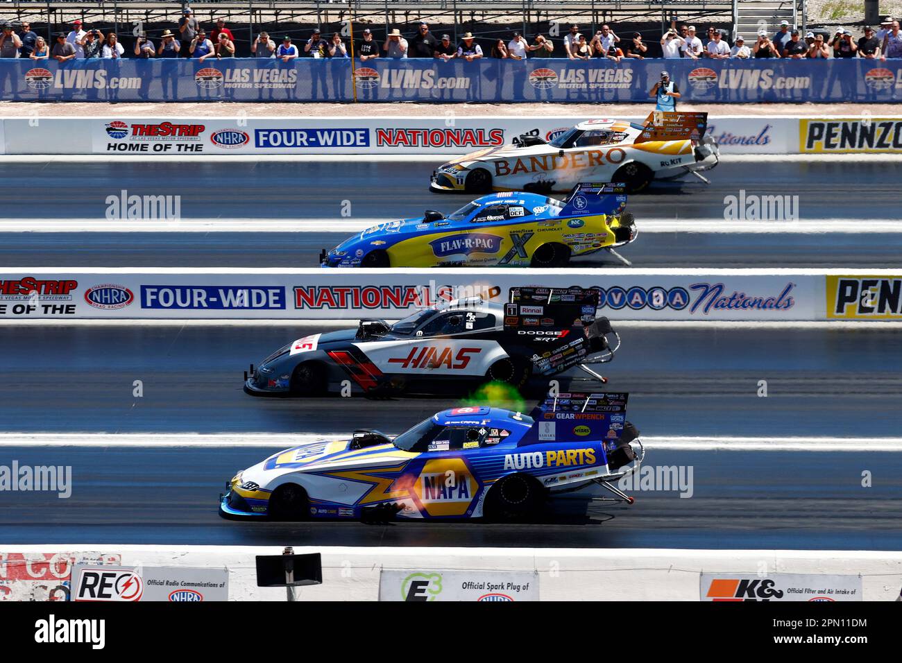 LAS VEGAS, NV - APRIL 15: (top to bottom) Alexis DeJoria (7 FC) Bandero ...