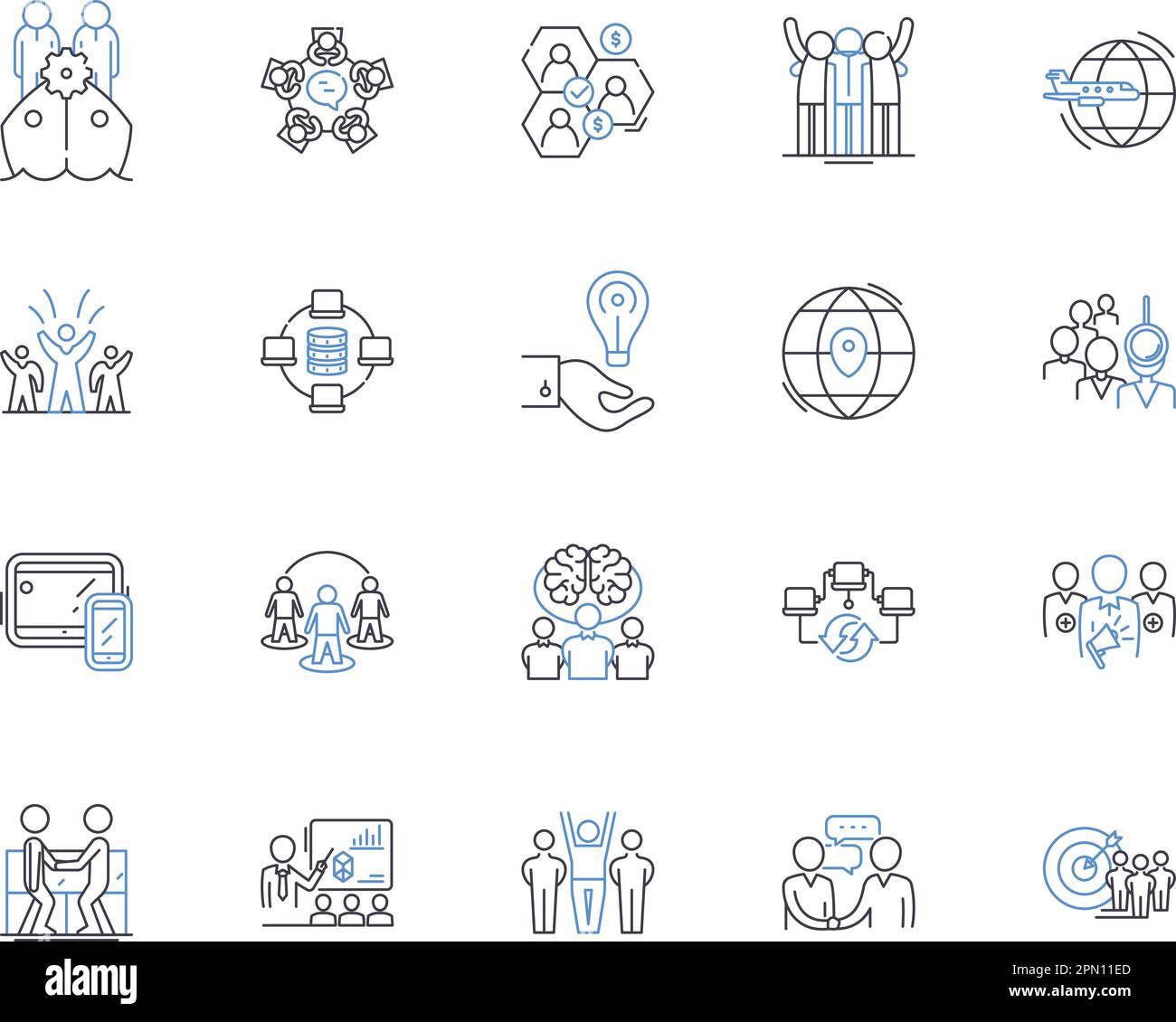 Meeting agenda outline icons collection. Agenda, Meeting, Attendees ...