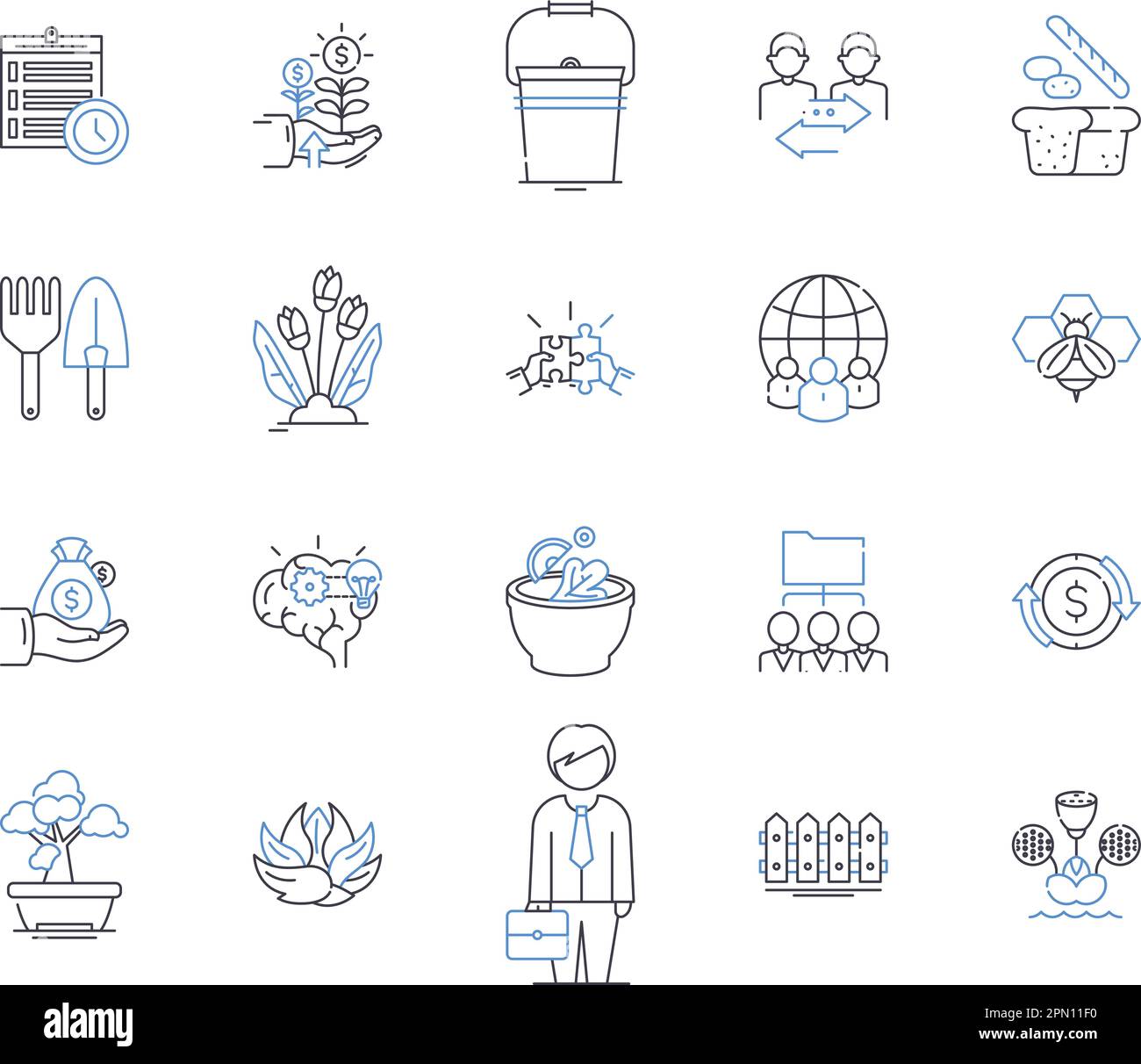 Farming industry outline icons collection. Agriculture, Crops ...