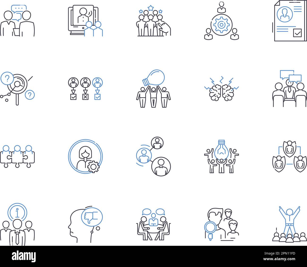 Staff members outline icons collection. Employees, Personnel ...