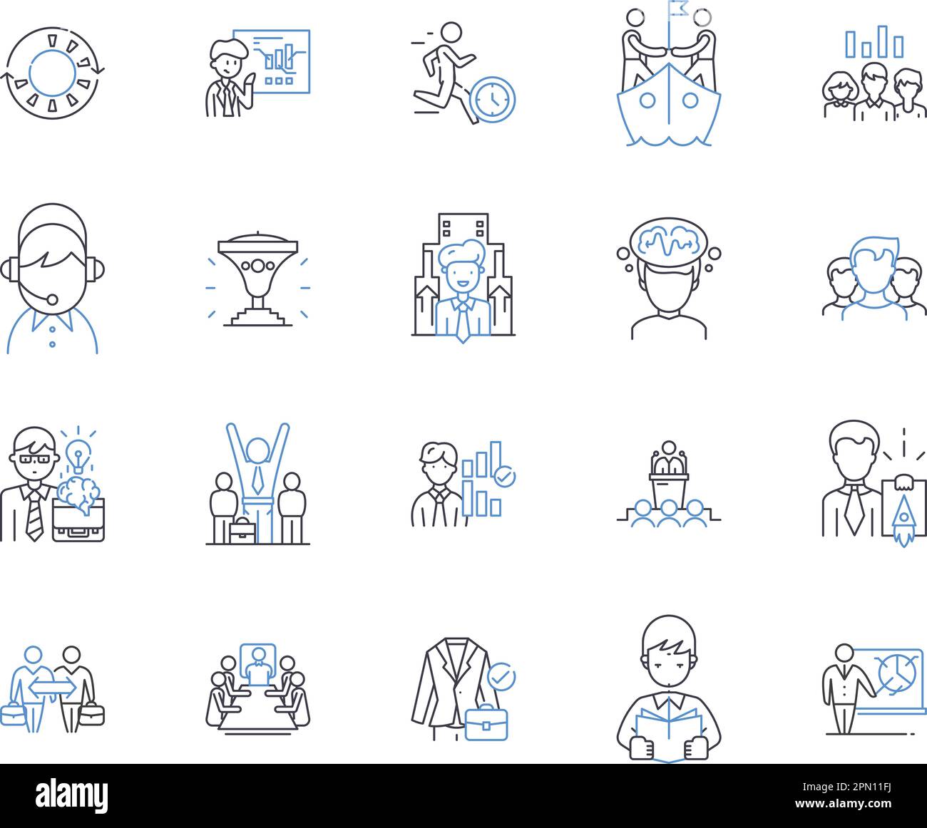 Career and management outline icons collection. Career, Management ...