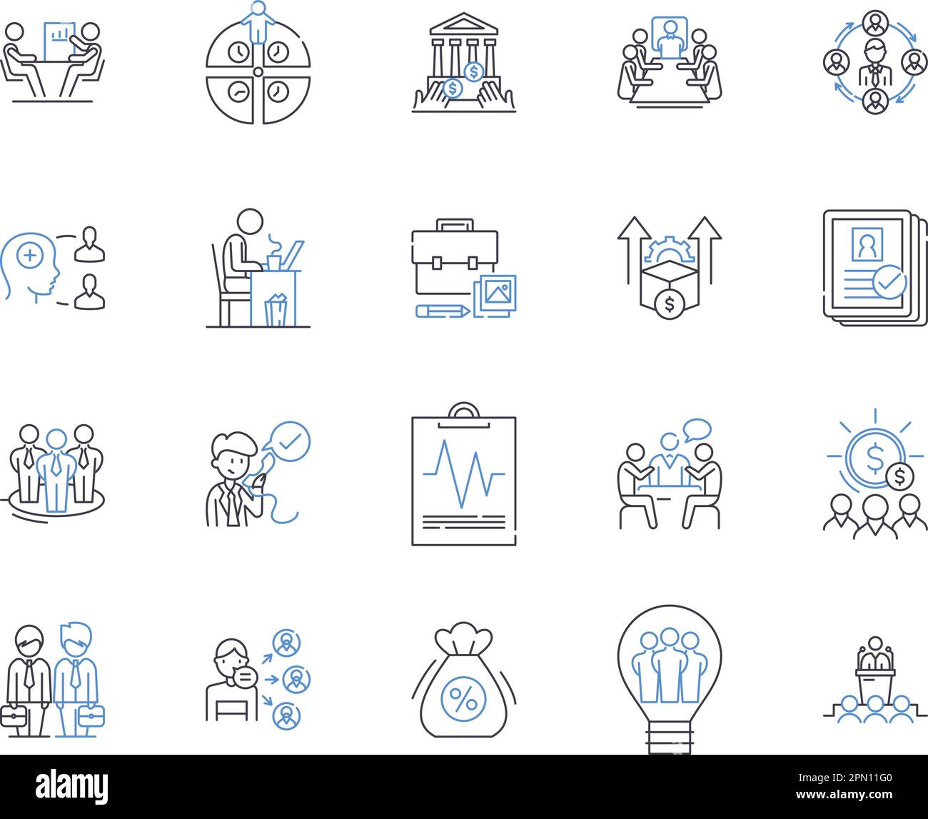 Staff Workflow Outline Icons Collection Staff Workflow Planning