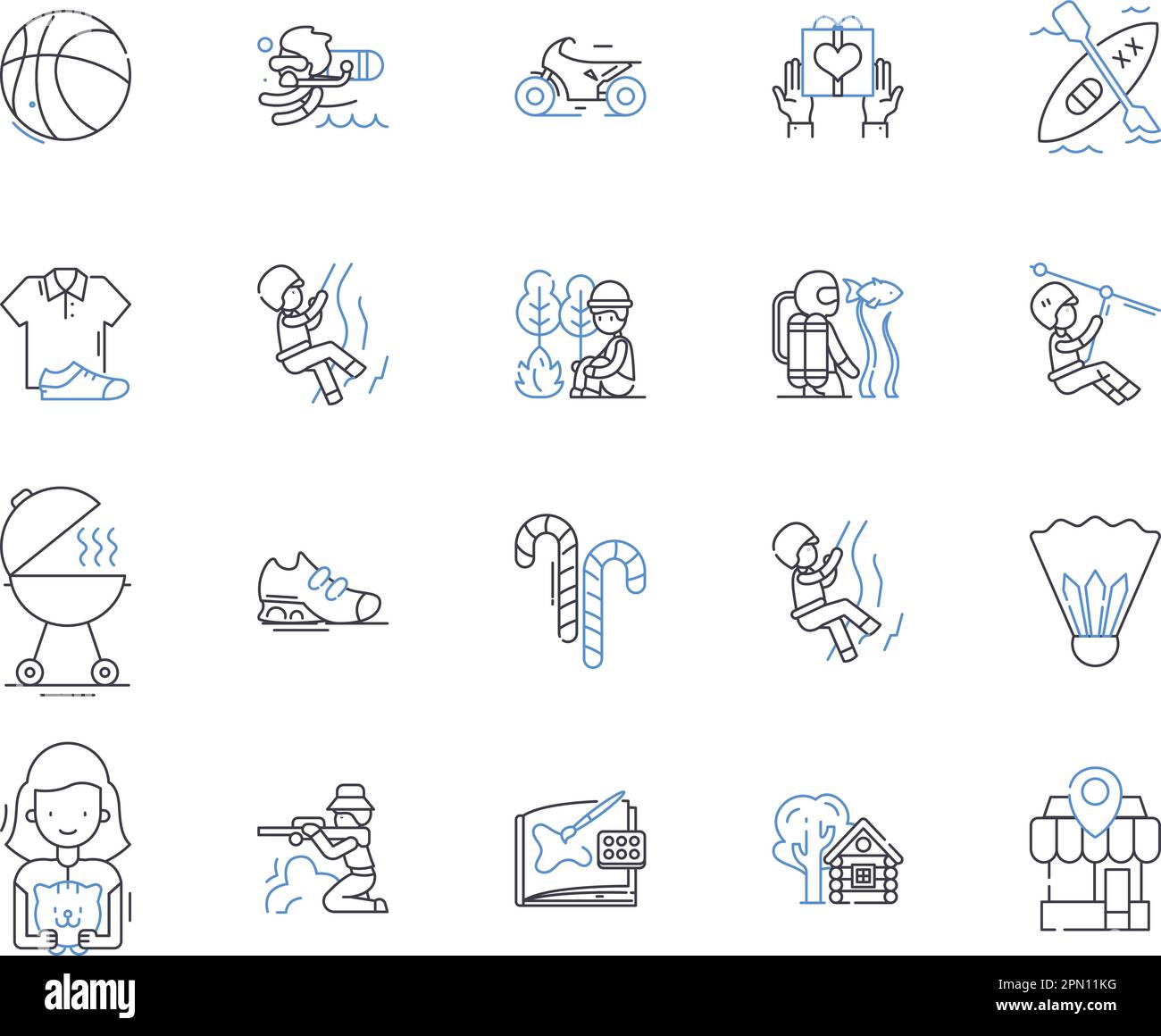Leisure business outline icons collection. Travel, Tours, Recreation ...