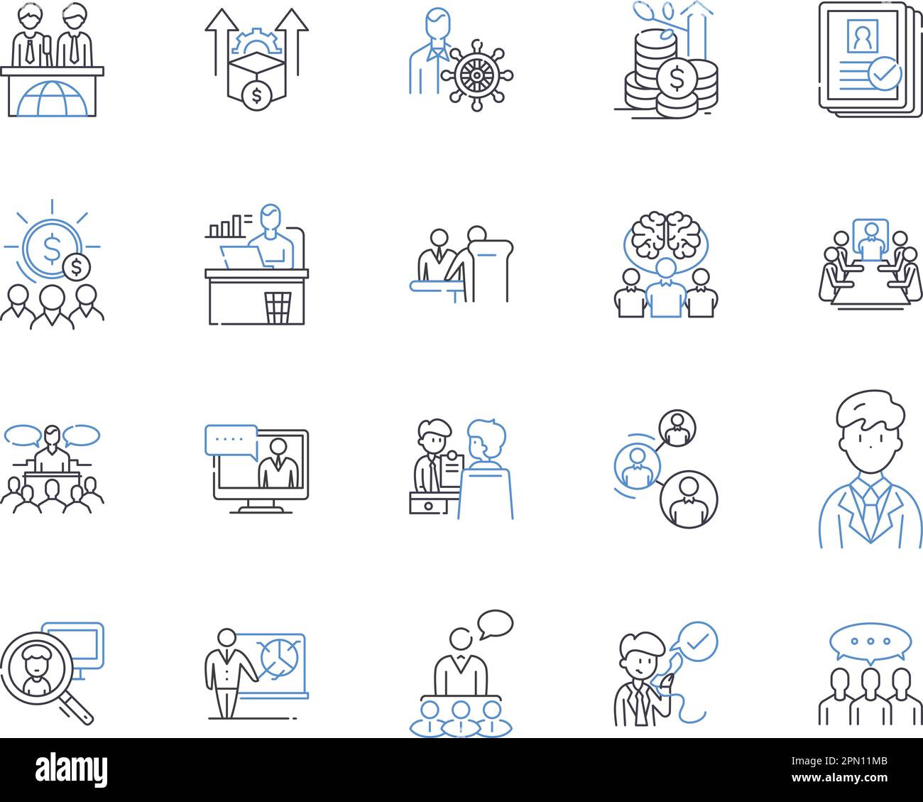 Staff and planning outline icons collection. Staffing, Planning ...