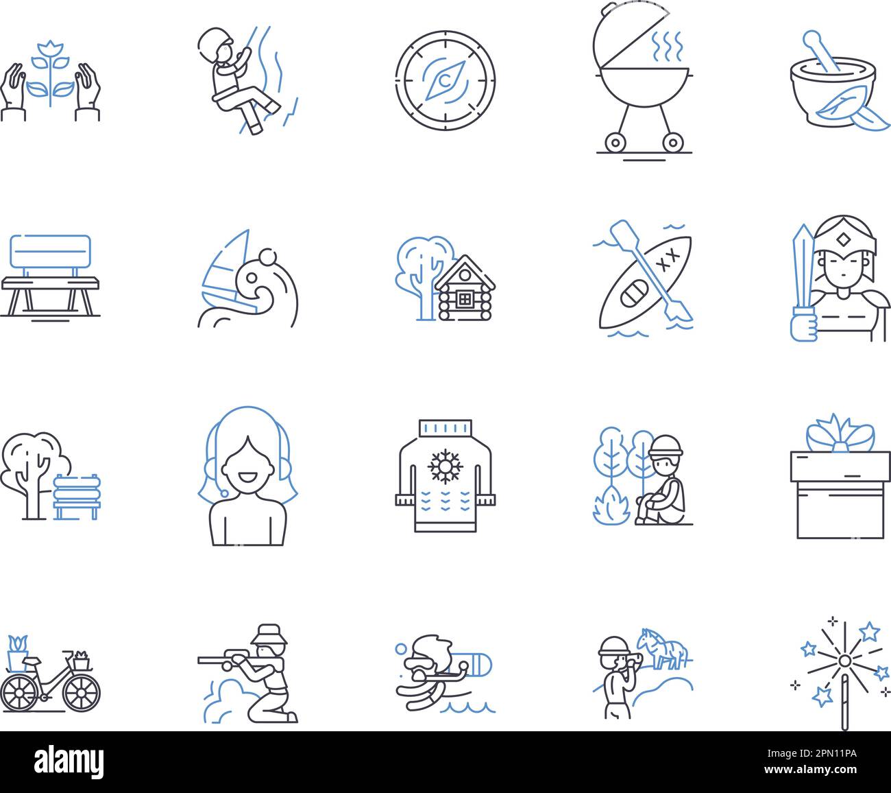 Mindfullness outline icons collection. Meditation, Awareness, Presence ...