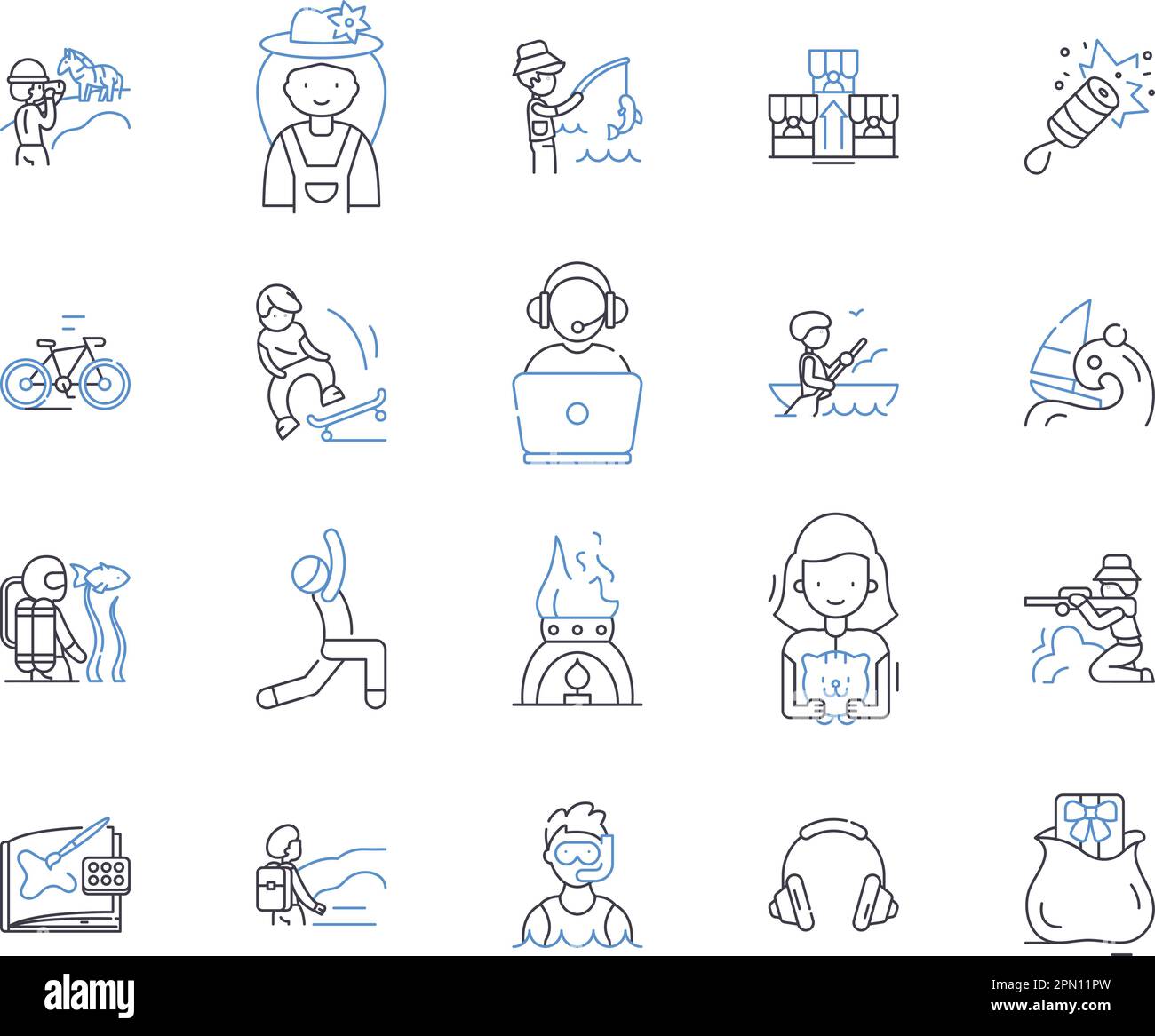 Mindfullness outline icons collection. Meditation, Awareness, Presence ...