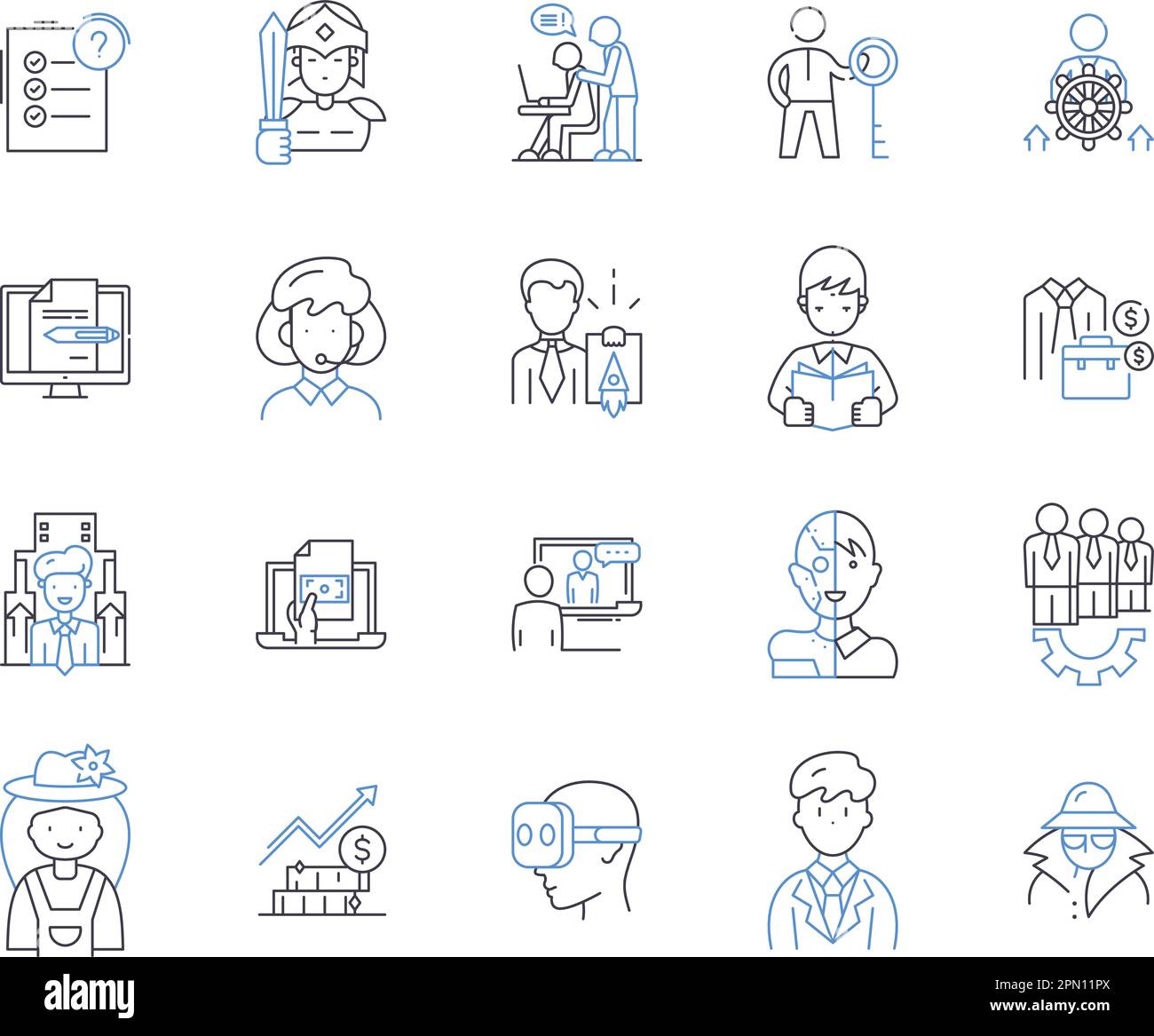 Office profession outline icons Cut Out Stock Images & Pictures - Alamy