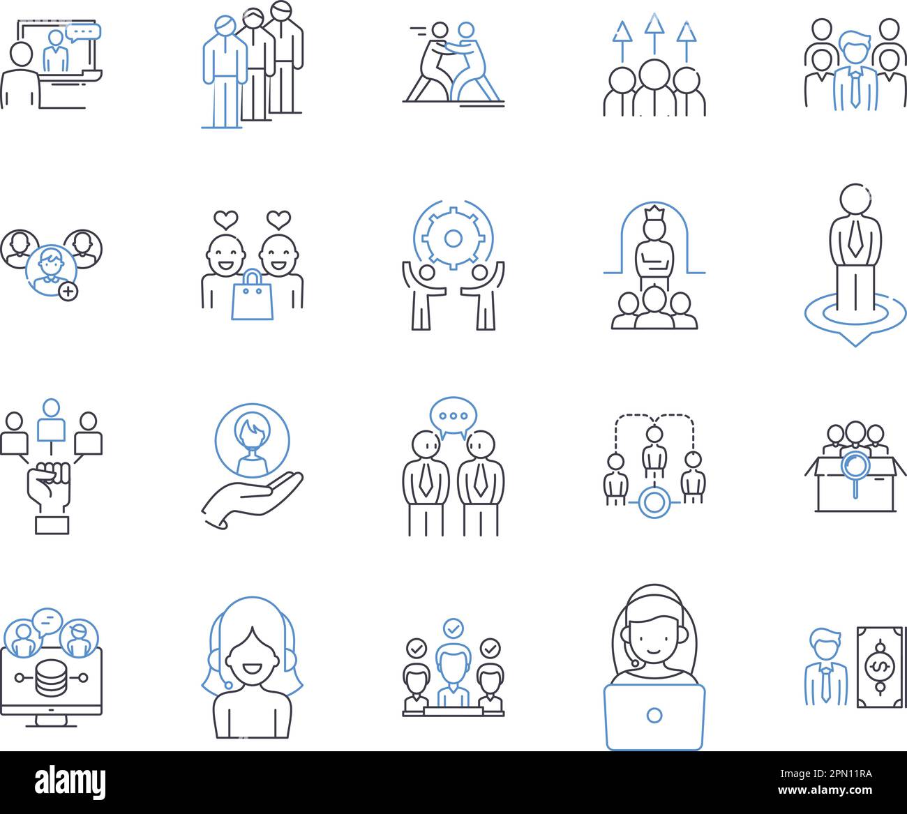 Talent acquisition outline icons collection. Recruiting, Hiring ...