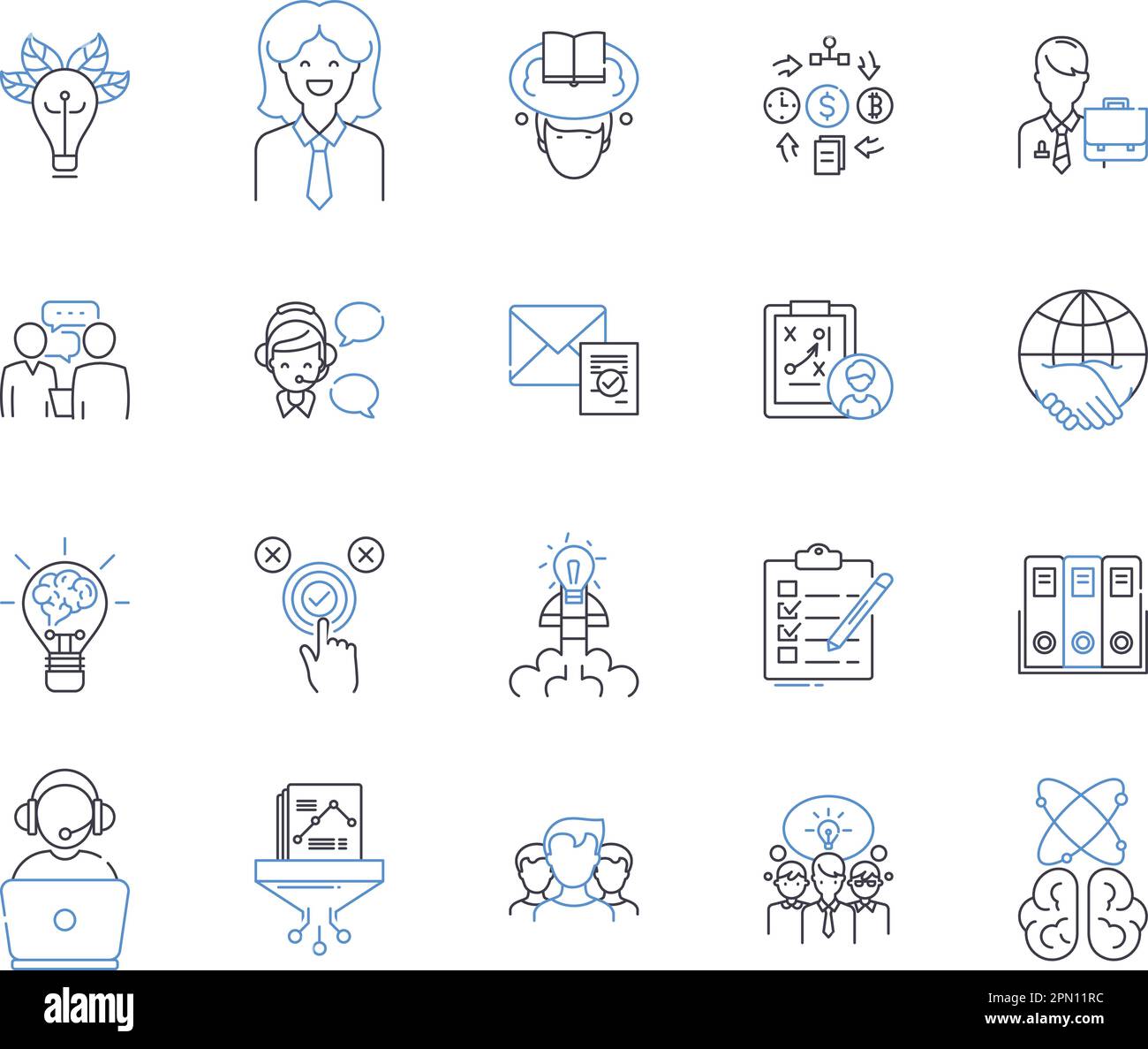 Marketing management outline icons collection. Marketing, Management ...