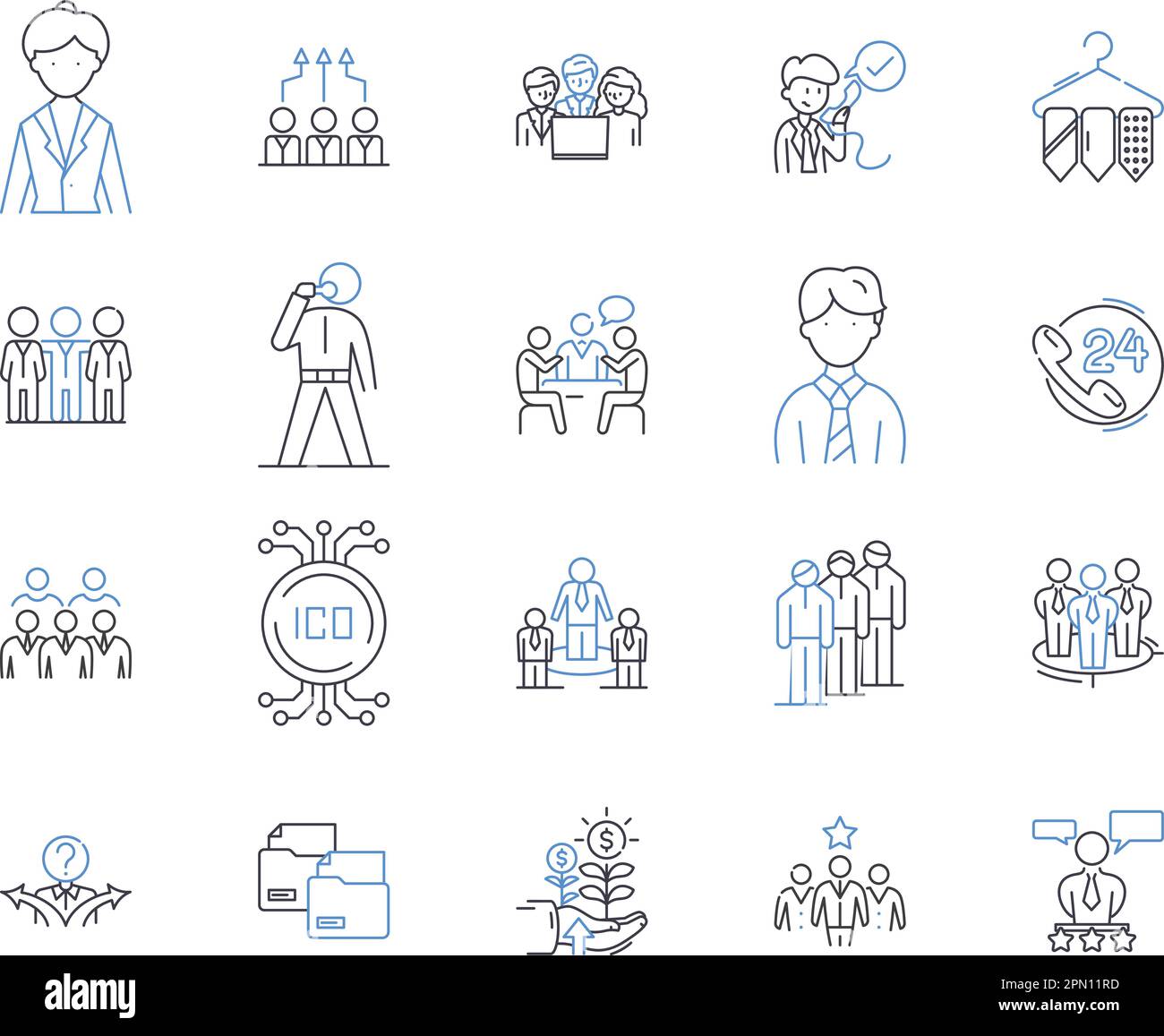 Office workers outline icons collection. Office, Workers, Clerk ...