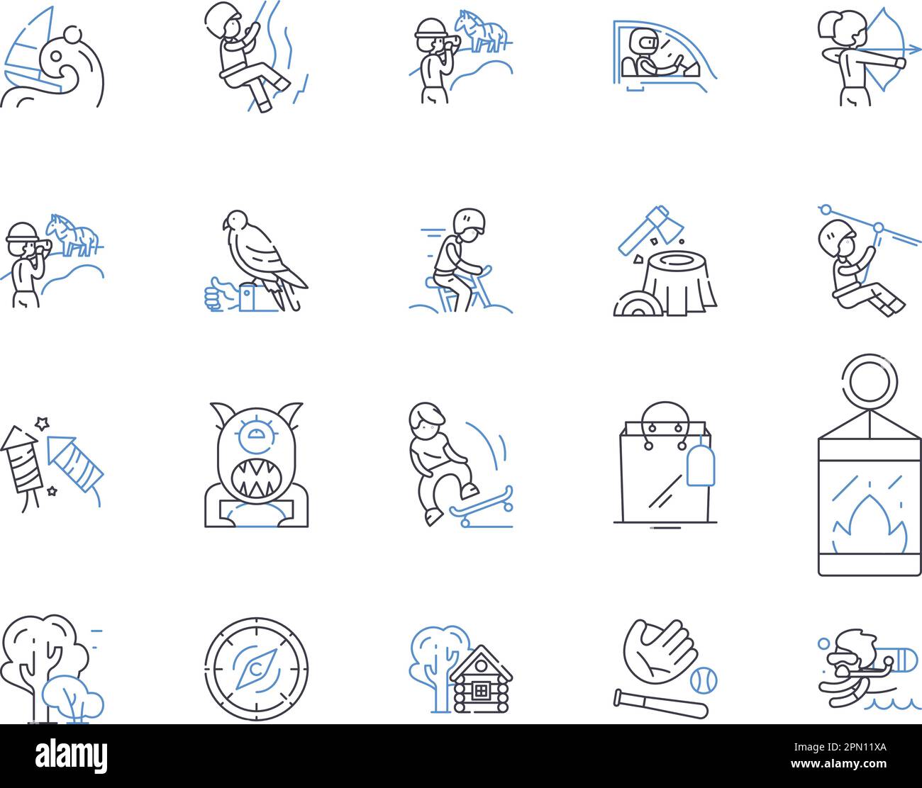 Adventure tours outline icons collection. Adventure, Tours, Journey ...