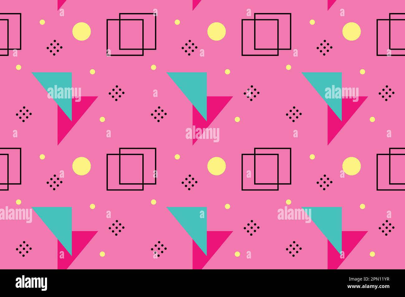 Vector seamless background with lines, square, triangles. Hipster Geometric memphis style ...