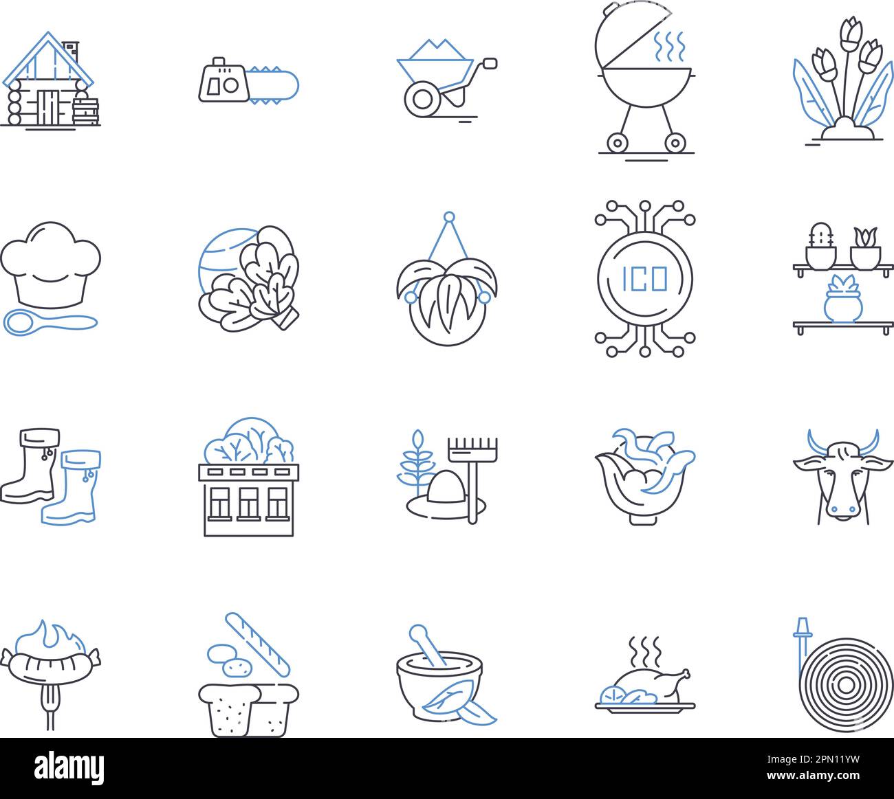 Farming factory outline icons collection. Farming, Factory, Agriculture ...
