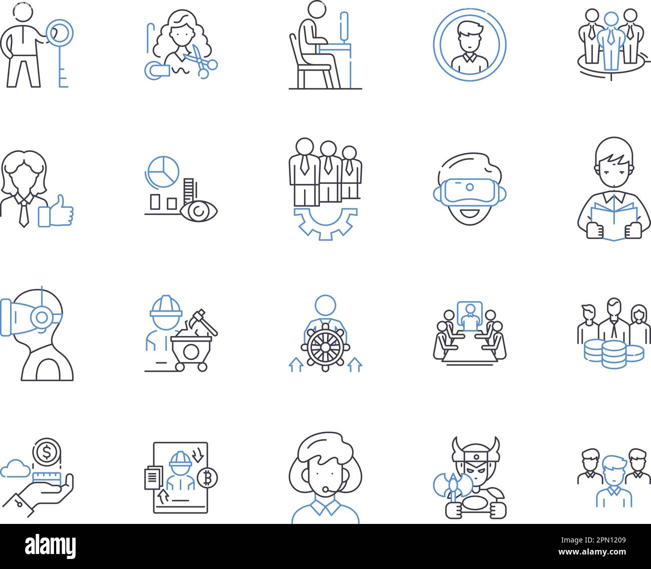 Office job outline icons collection. Office, Job, Administrative, Clerk ...
