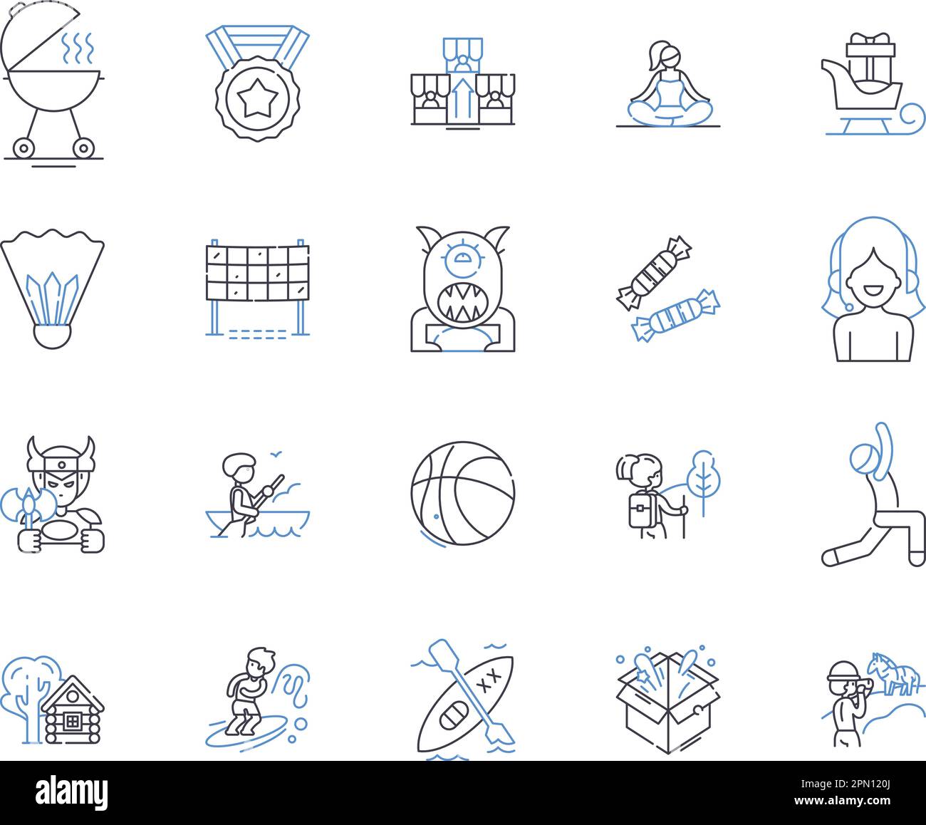 Leisure ans sport outline icons collection. Sports, Leisure, Games ...