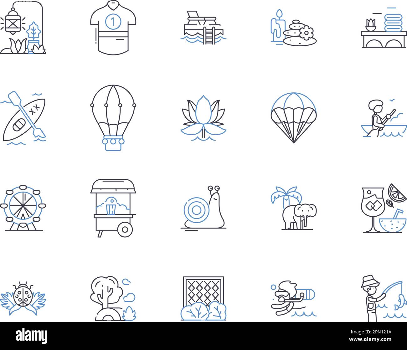 Summer trip outline icons collection. Tour, Vacation, Holiday, Getaway ...