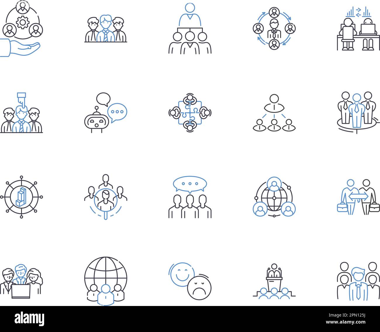 Management Teamwork Outline Icons Collection Teamwork Management Collaboration Efficiency