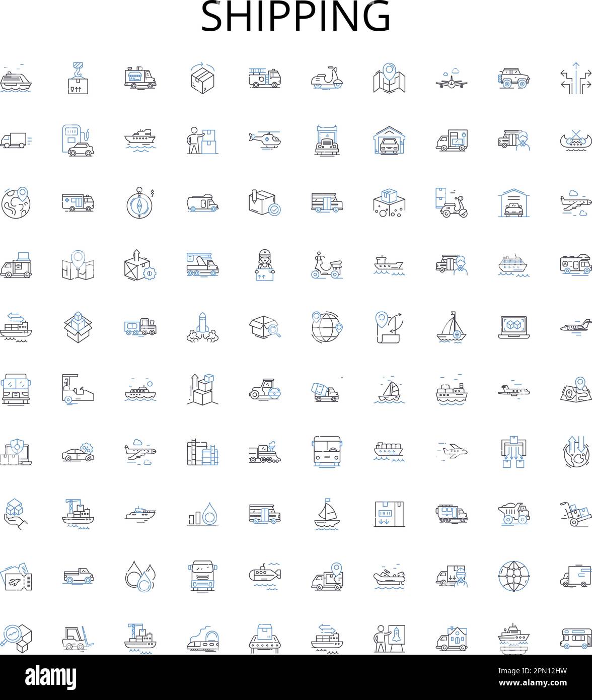 Shipping outline icons collection. Transportation, Cargo, Delivery ...