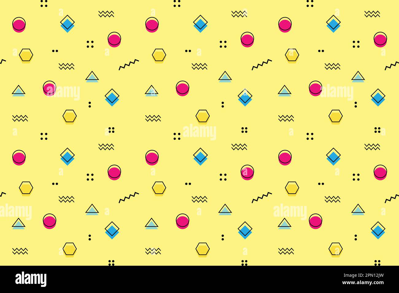 Retro vintage 80s memphis geometric fashion style seamless pattern ...