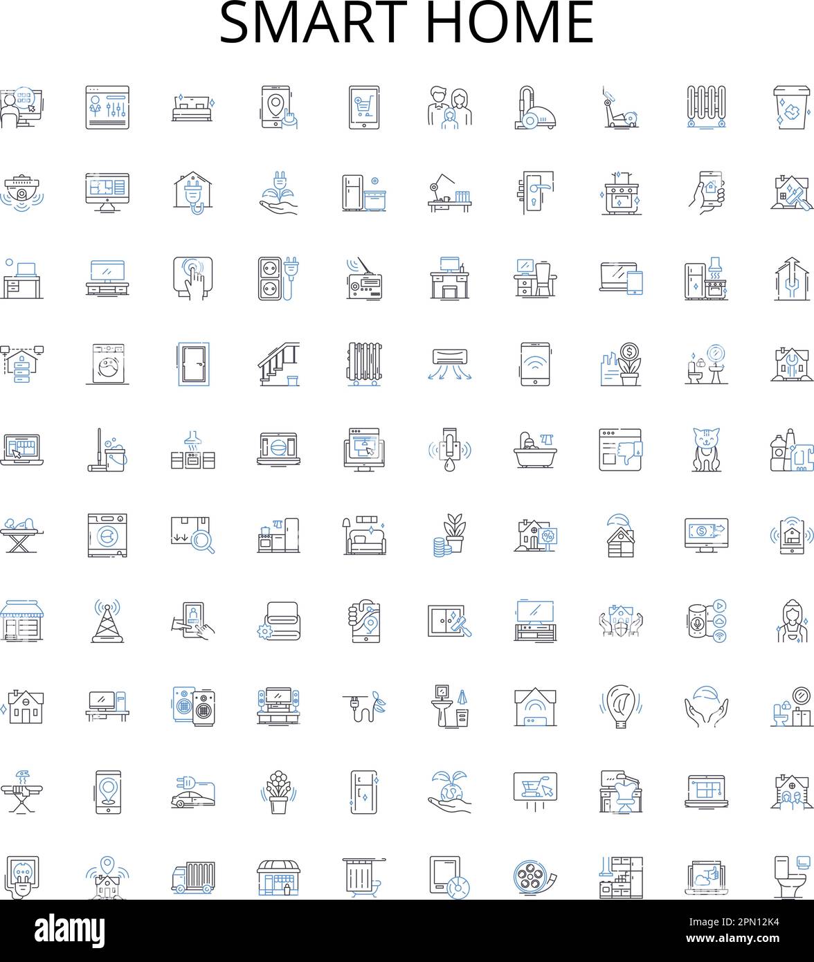 Smart home outline icons collection. Smart, Home, Automation, IoT ...