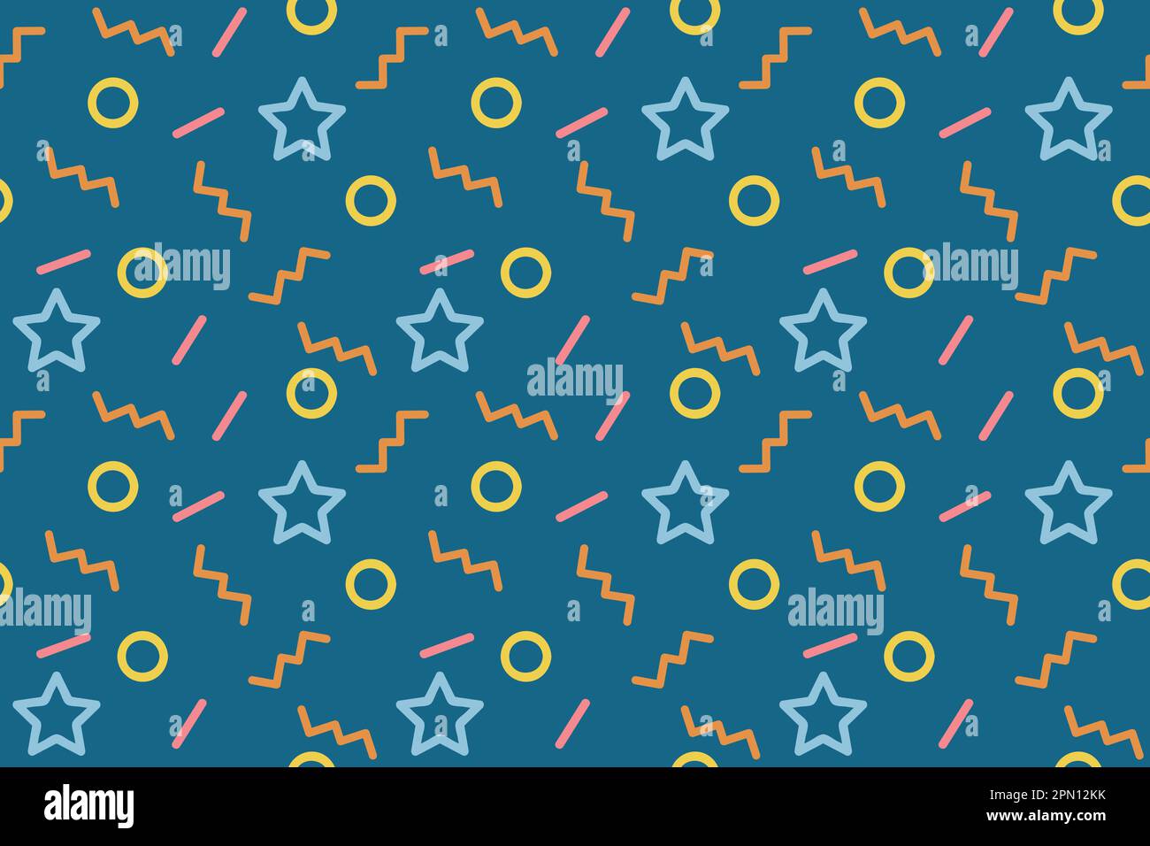 Abstract modern seamless pattern. Memphis style background with various ...