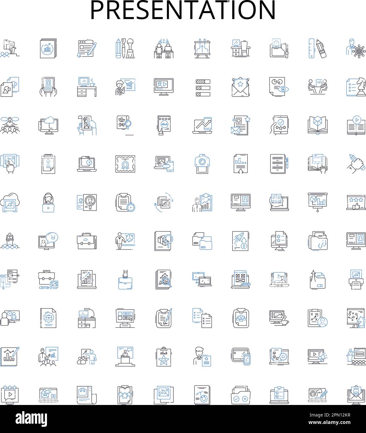 Presentation outline icons collection. Presentation, Speech, Slideshow ...