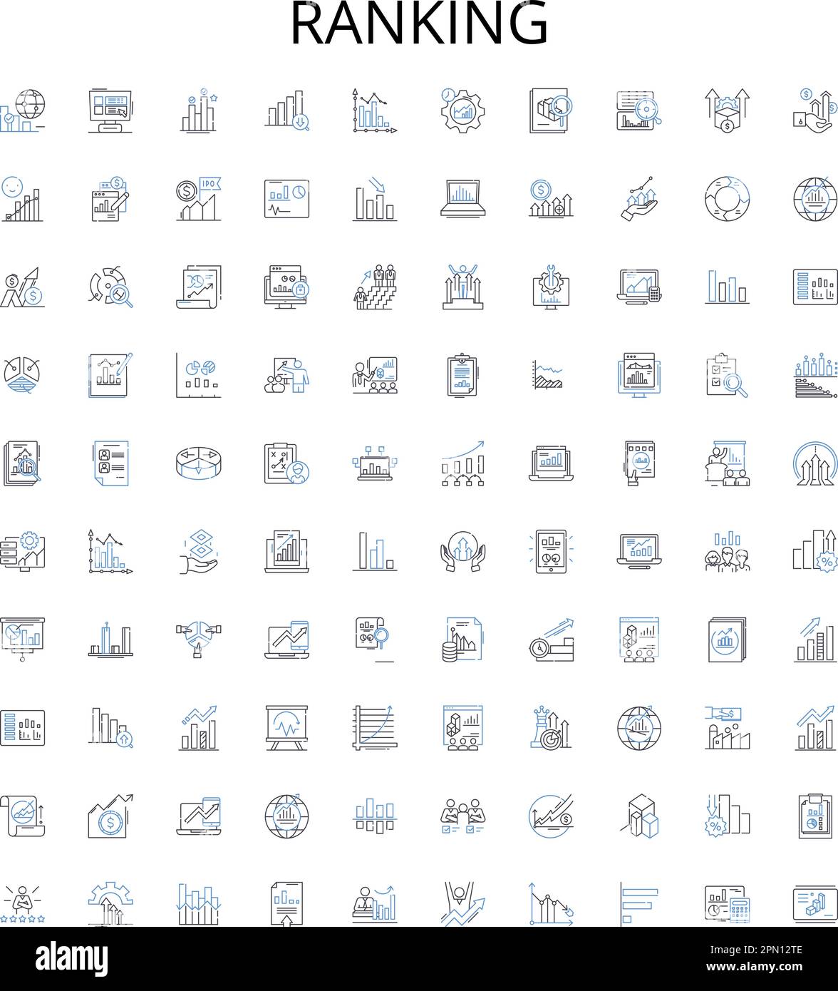 Ranking outline icons collection. Rank, List, Order, Place, Grade, Rate ...