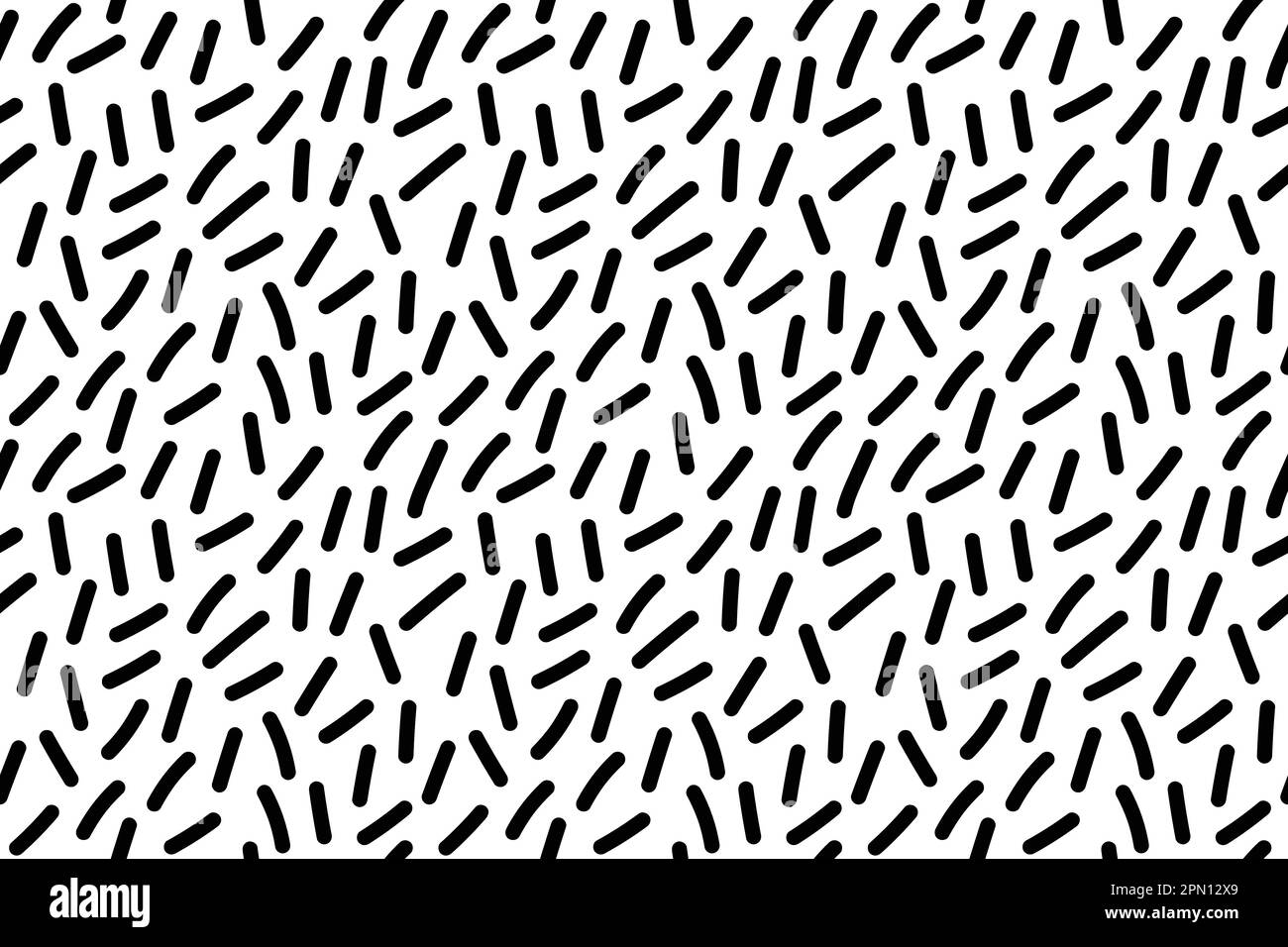 Black abstract pattern of rounded sticks on white background. Bright ...