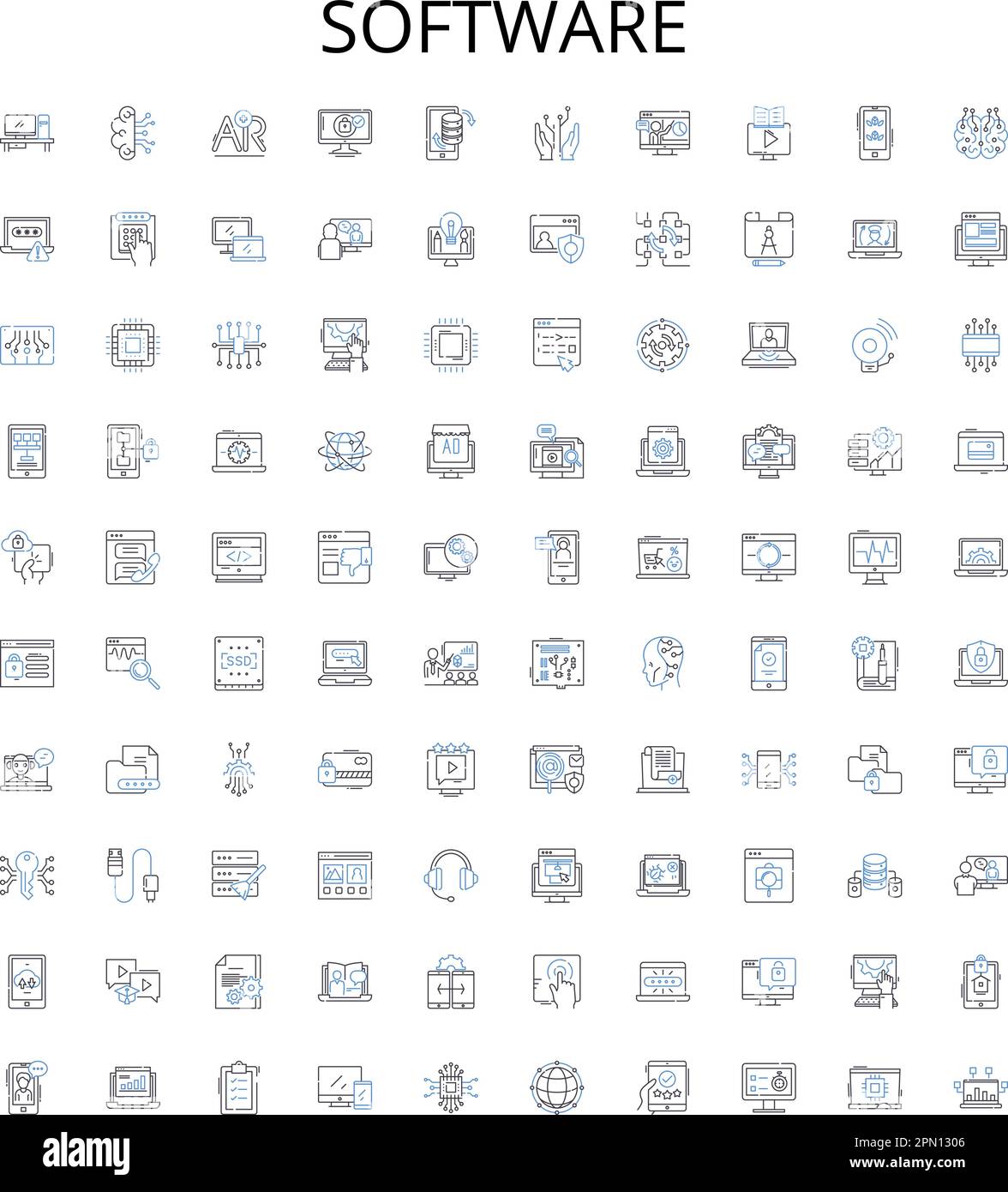 Software outline icons collection. Software, Program, Application ... Software outline icons collection. Software, Program, Application ...