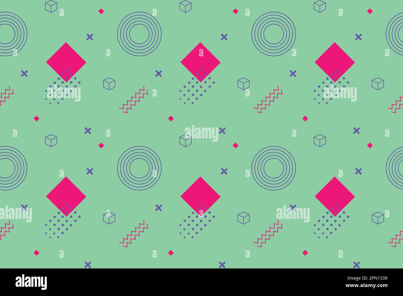 Pop art fabric background. Memphis pattern of geometric shapes for ...
