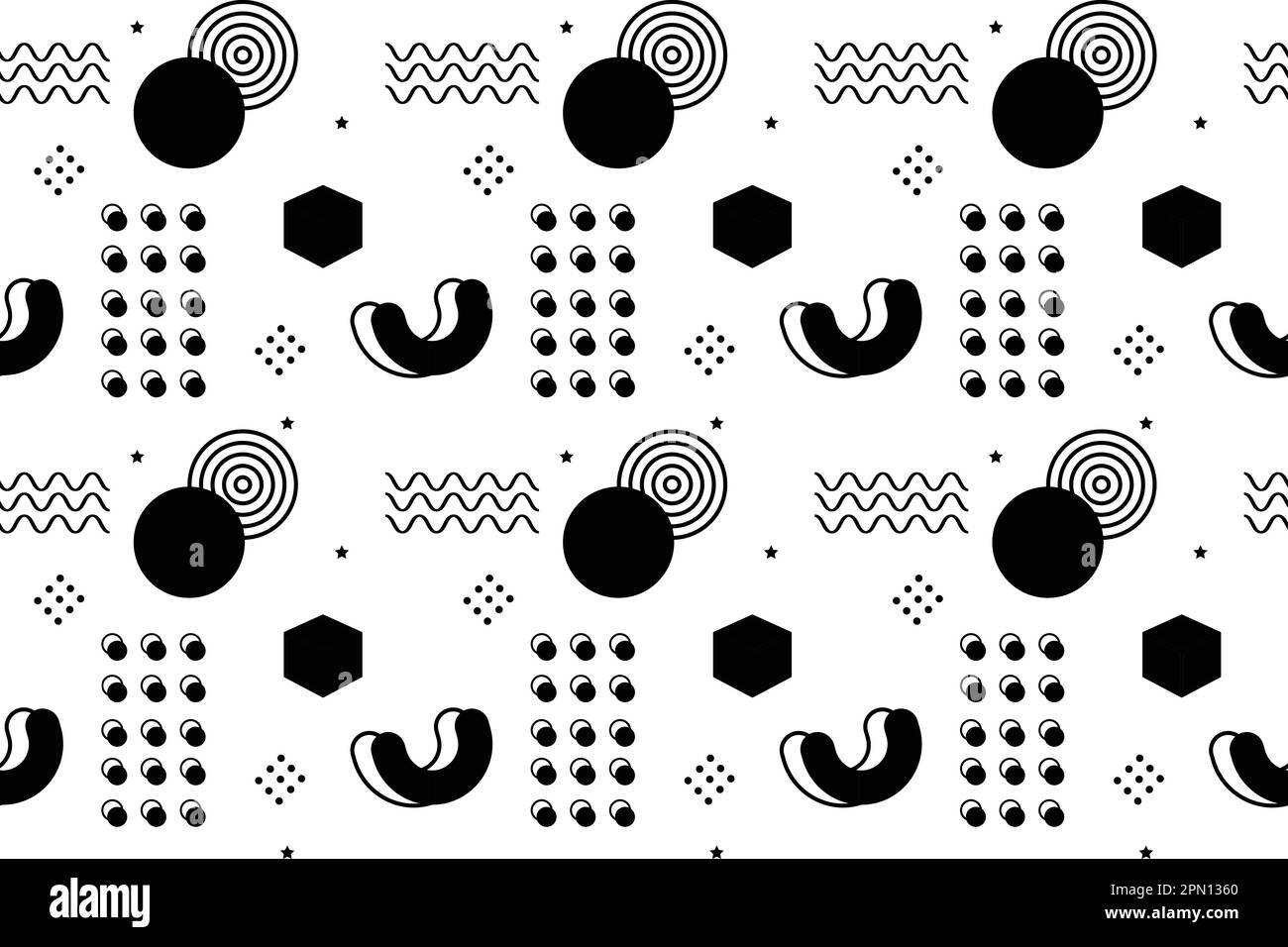 Bright coral colored horizontal geometric shapes background. Memphis ...