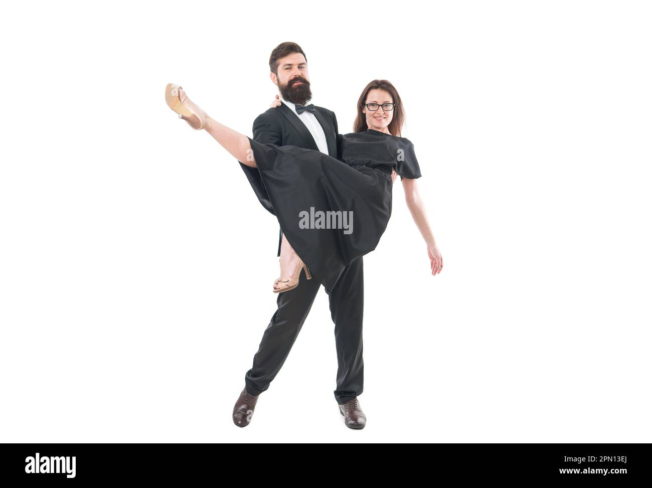 Man carry attractive lady dancer. Dancing music. Couple elegant dancing ...