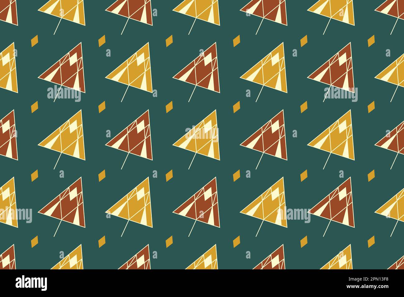 Seamless floral pattern with abstract geometric flower line texture ...