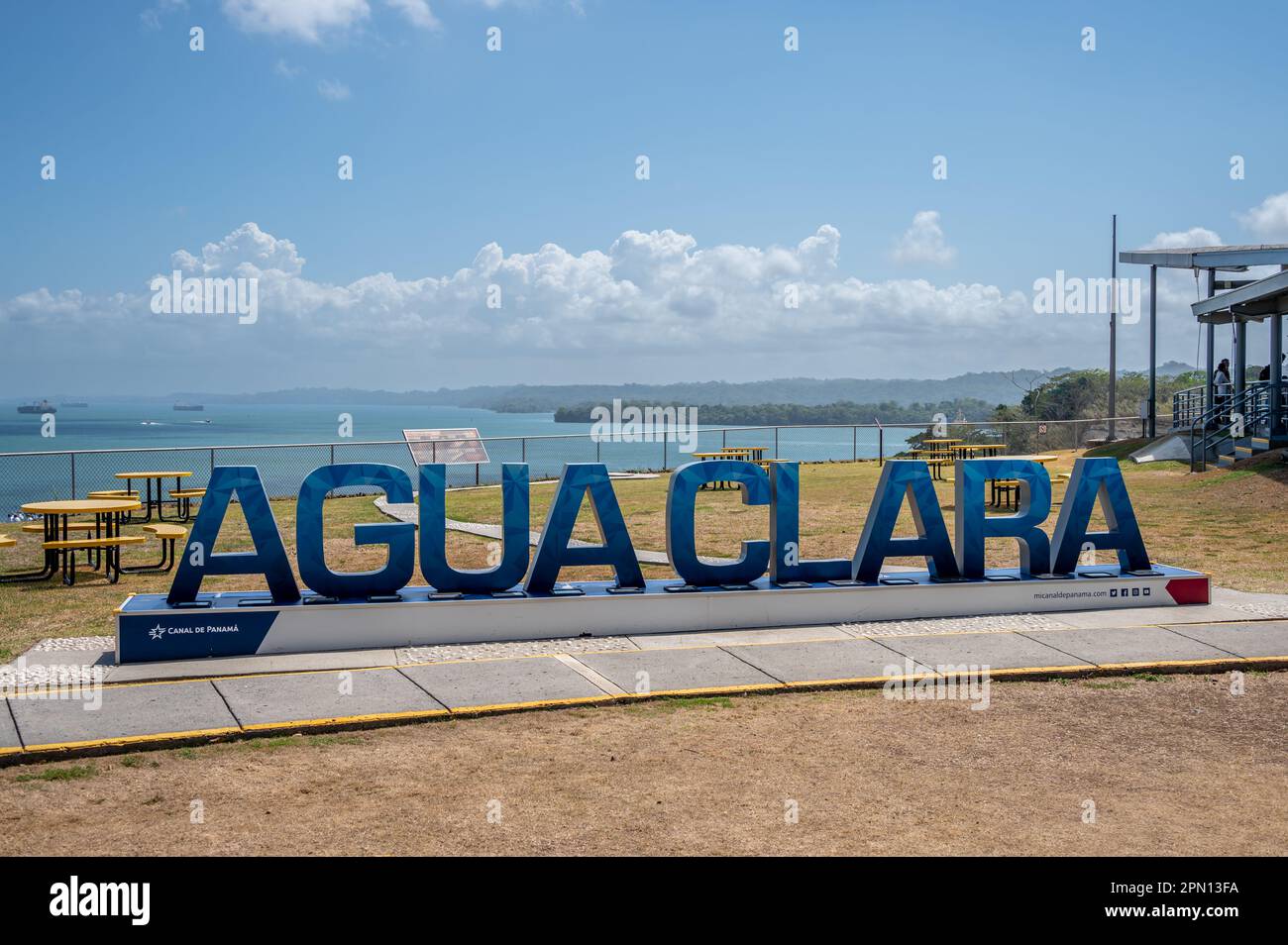 Colon, Panama - April 2, 2023: Views of a container ship at the Agua ...