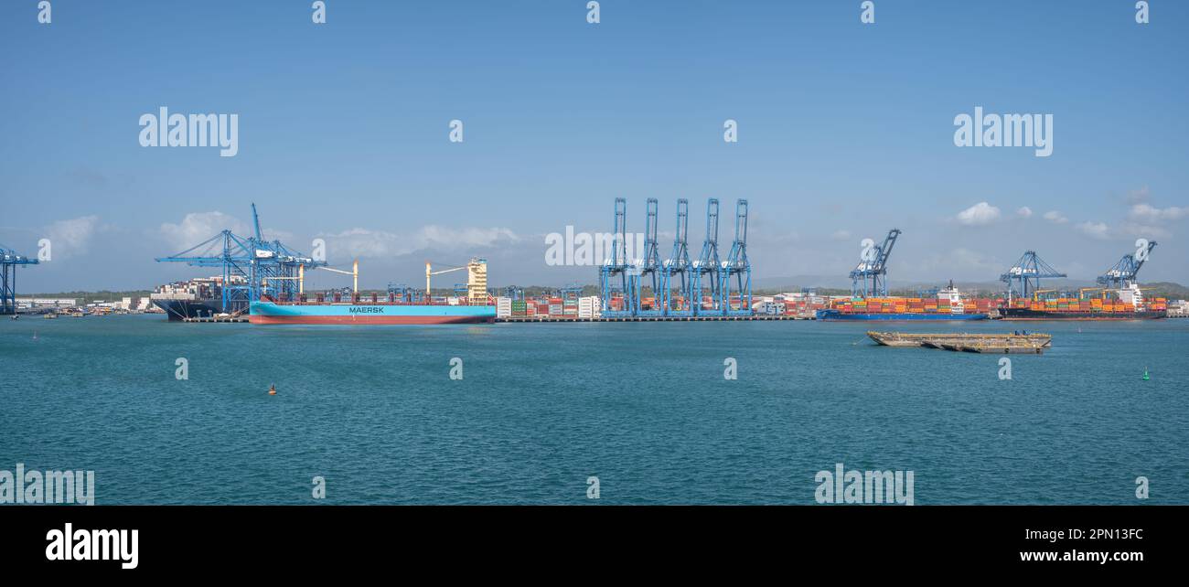 Colon, Panama - April 2, 2023: Views of a container port at Colon in ...