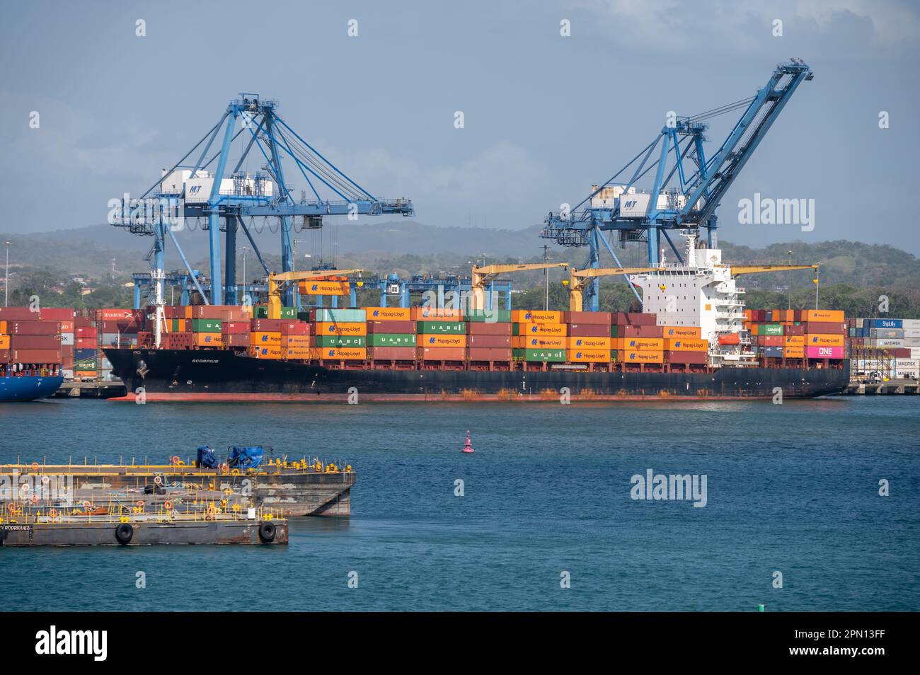 Colon, Panama - April 2, 2023: Views of a container port at Colon in ...