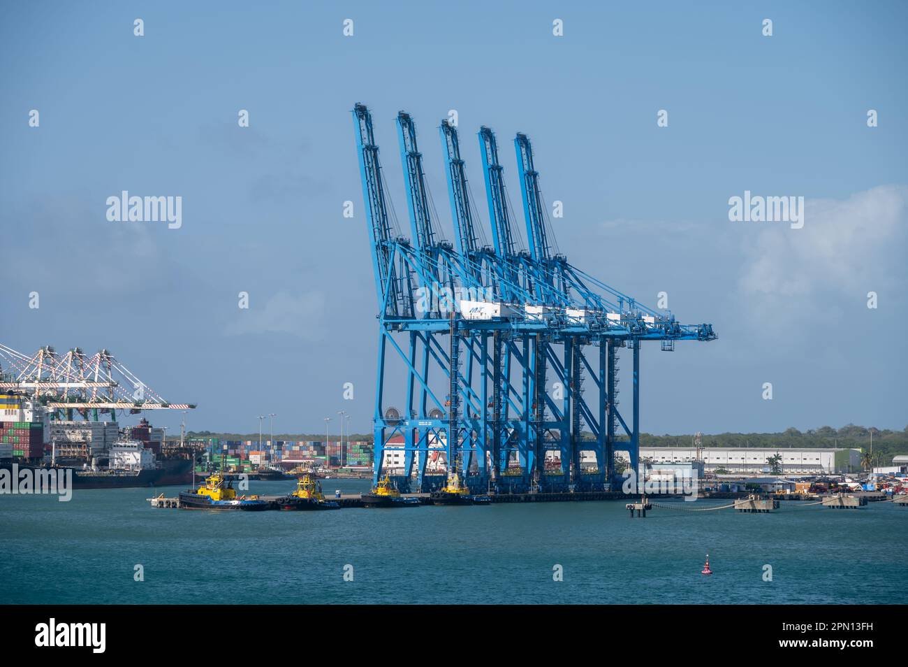 Colon, Panama - April 2, 2023: Views of a container port at Colon in ...