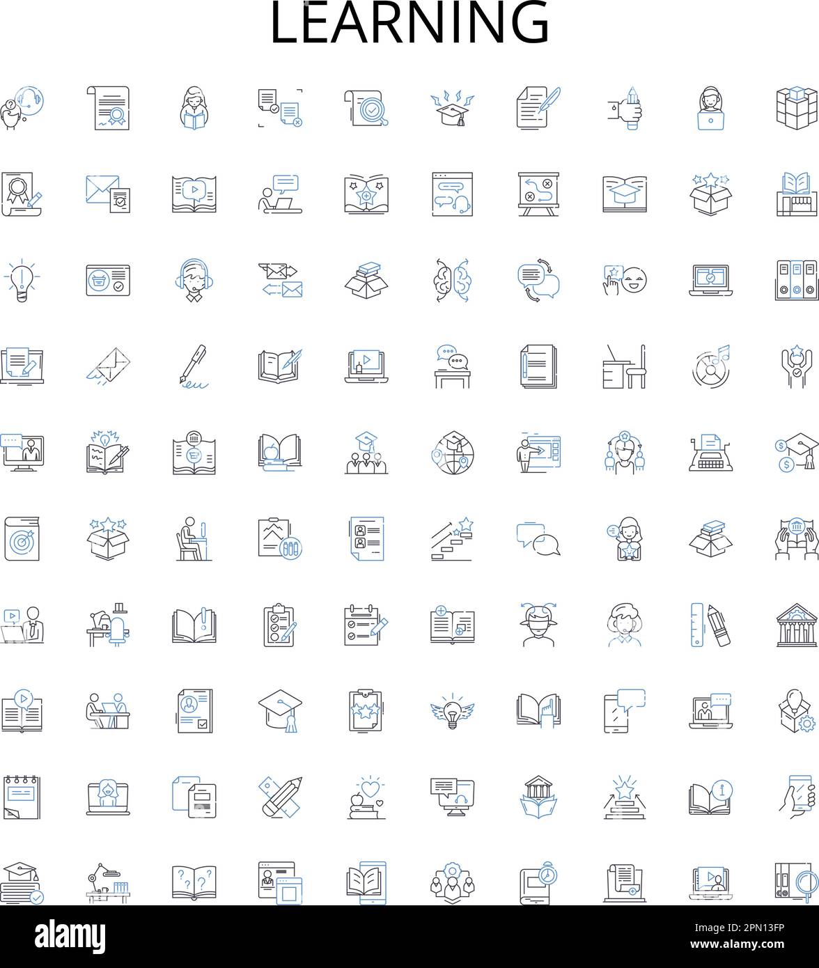 Learning outline icons collection. Instruction, Education, Enrichment ...