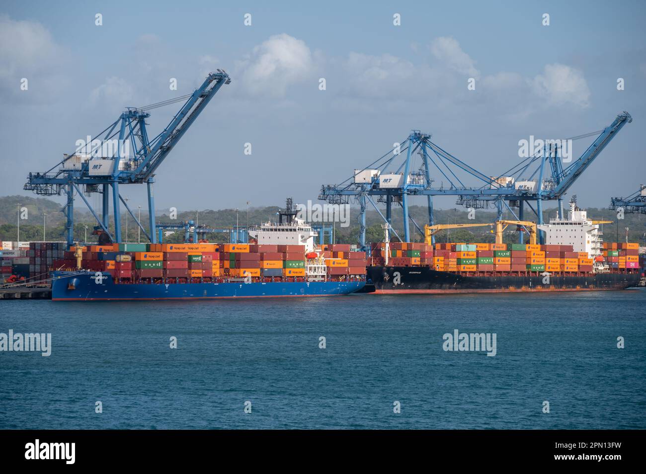Colon, Panama - April 2, 2023: Views of a container port at Colon in ...