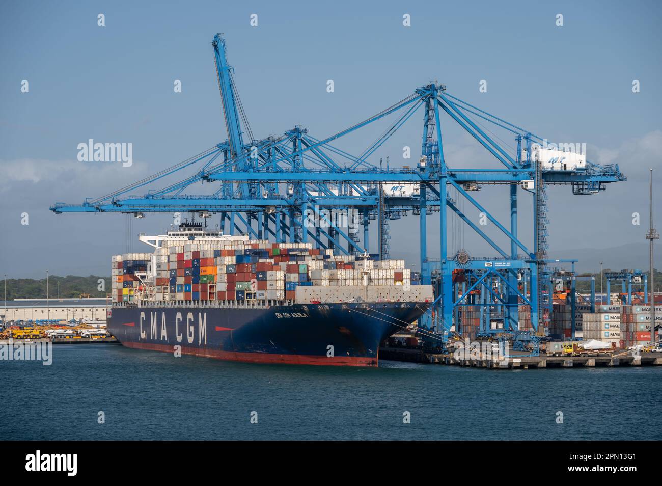 Colon, Panama - April 2, 2023: Views of a container port at Colon in ...