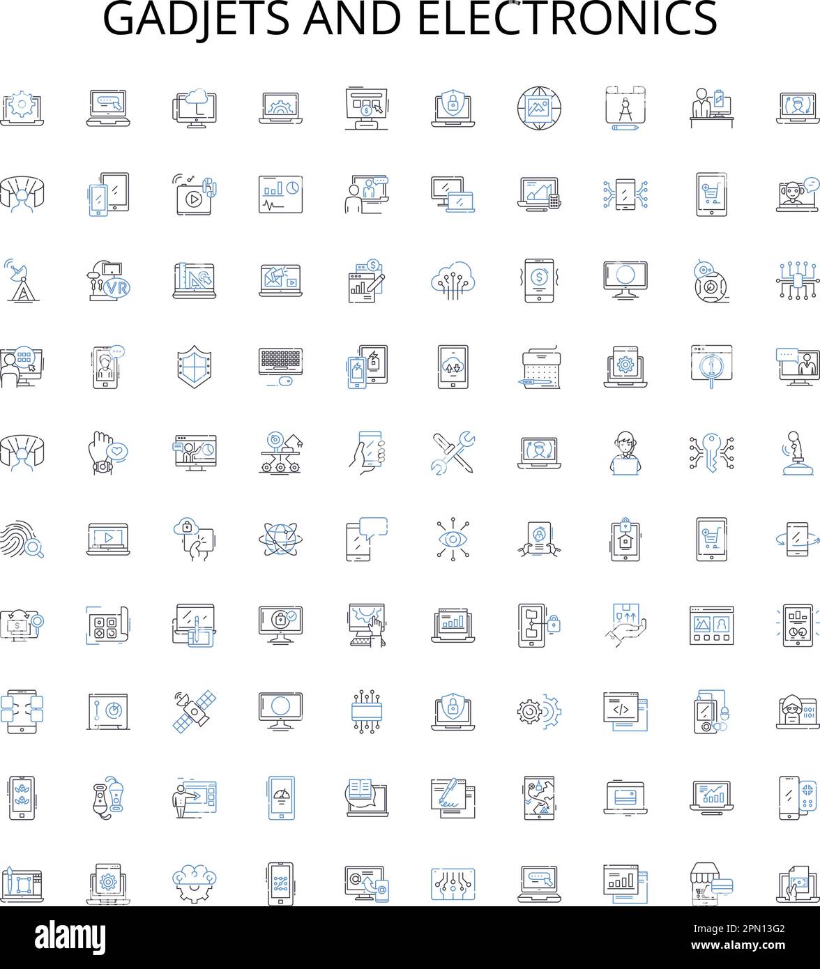 Gadjets and electronics outline icons collection. Gadgets, Electronics ...