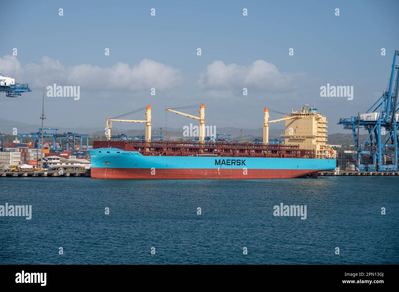 Colon, Panama - April 2, 2023: Views of a container port at Colon in ...