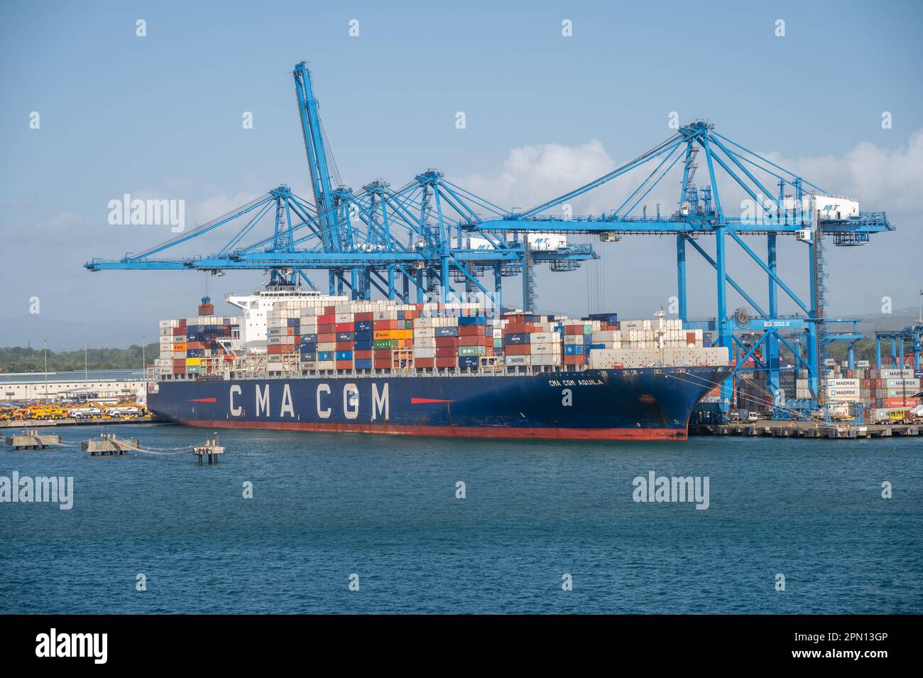 Colon, Panama - April 2, 2023: Views of a container port at Colon in ...