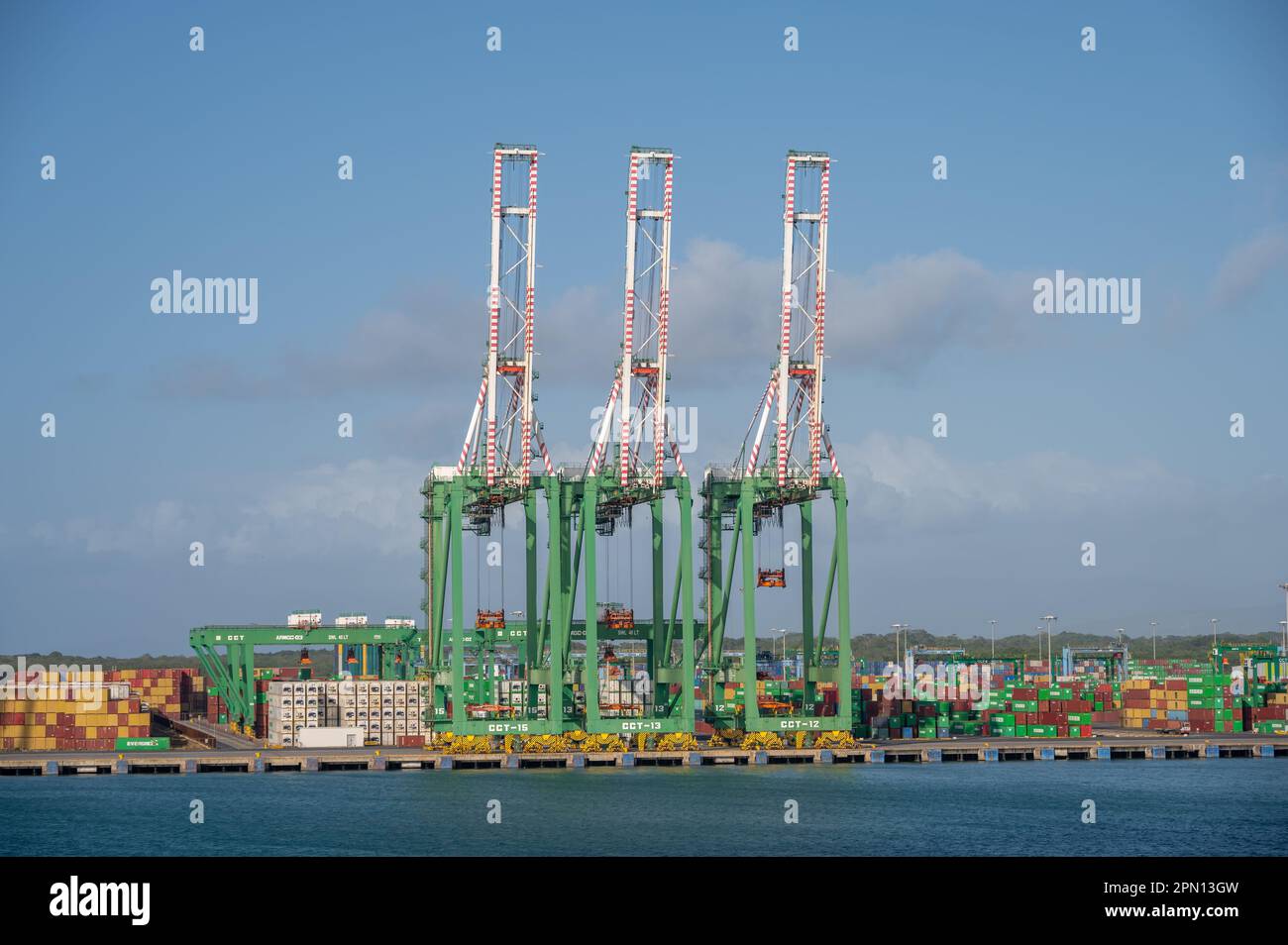 Colon, Panama - April 2, 2023: Views of a container port at Colon in ...