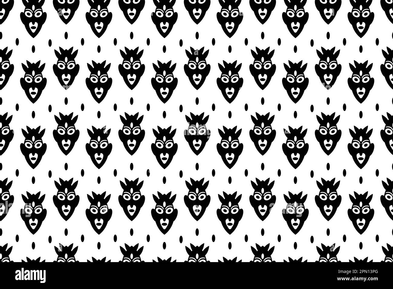 African ethnic traditional black pattern. seamless beautiful Kitenge ...