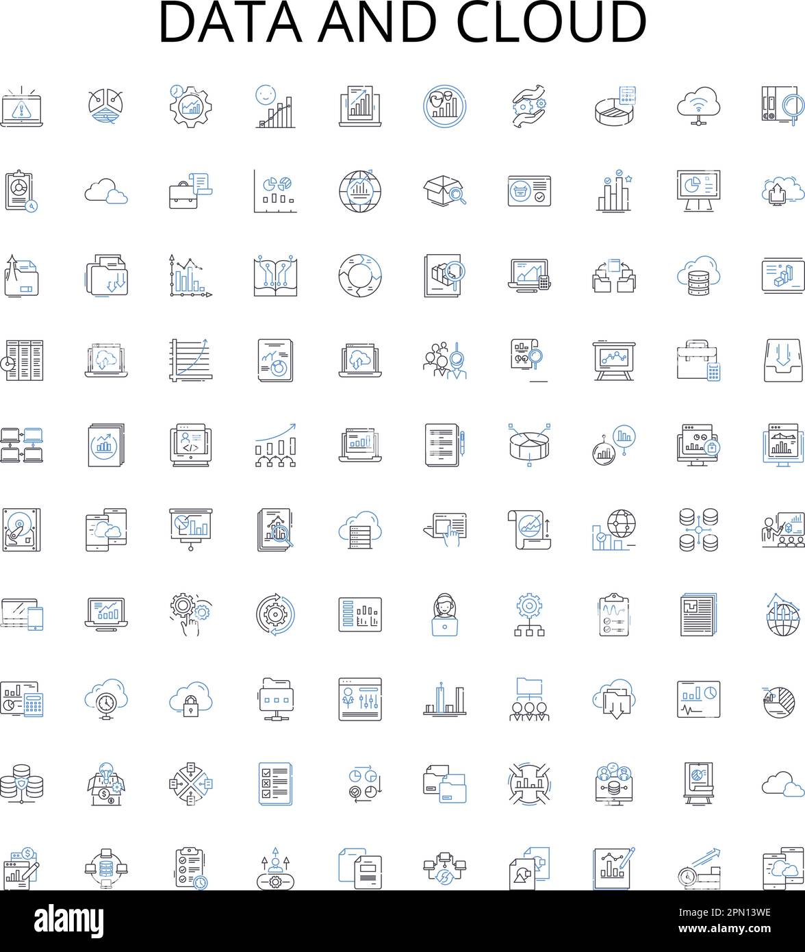 Data and cloud outline icons collection. Data, Cloud, Analytics ... Data and cloud outline icons collection. Data, Cloud, Analytics ...