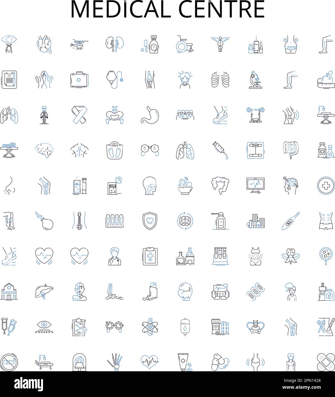 Medical centre outline icons collection. Clinic, Hospital, Health ...