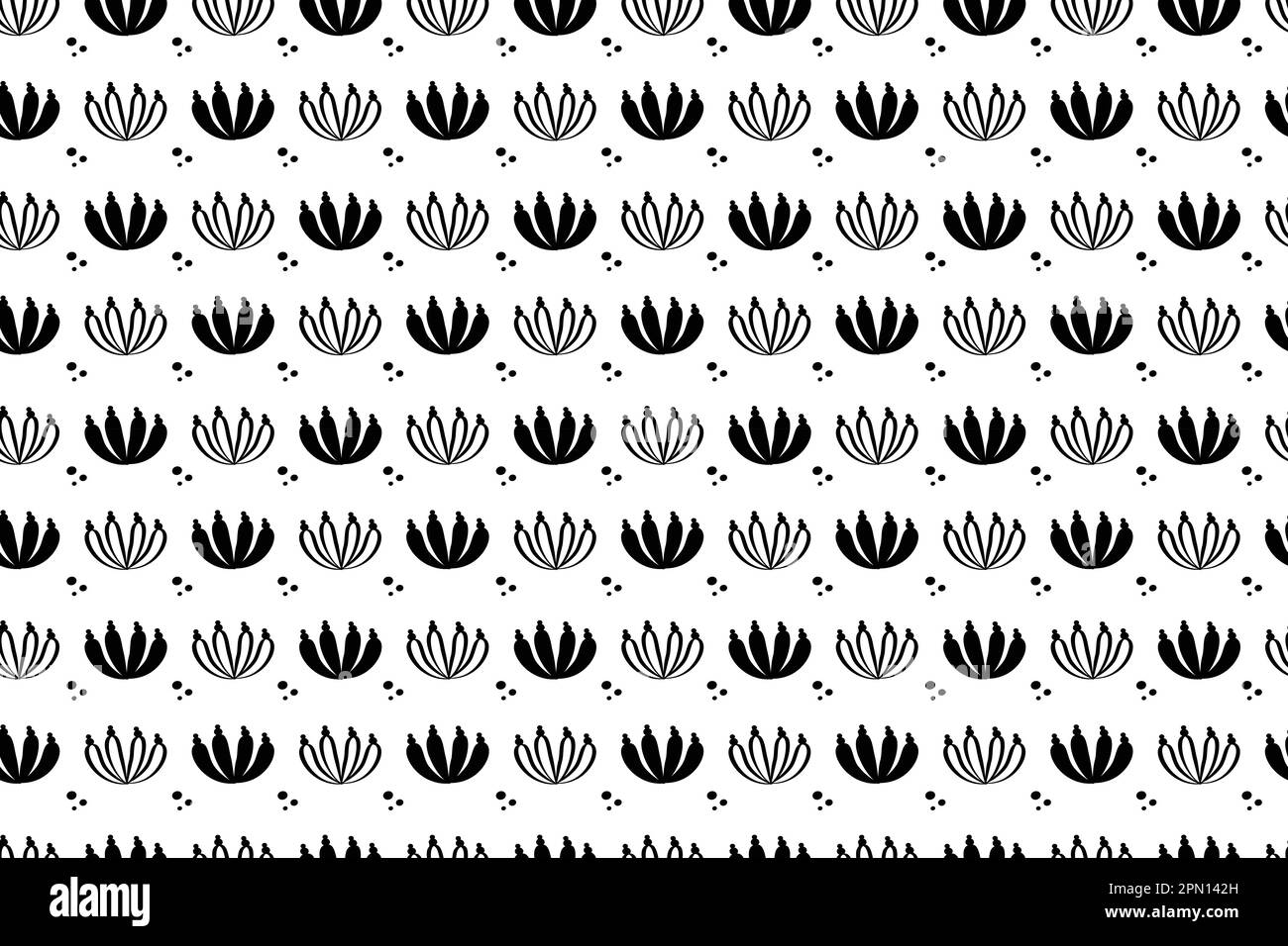 Realistic hand drawn pattern, doodled vector abstract flowers seamless ...